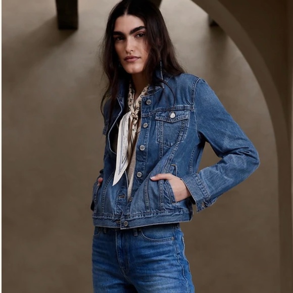 Banana Republic | Jackets & Coats | Barbie Movie Handpainted Denim ...